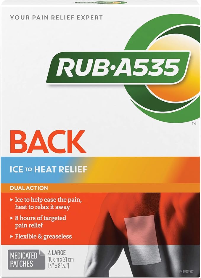 RUB·A535 Back Pain Relieving Ice to Heat Patches, 4 Count : Amazon.ca ...