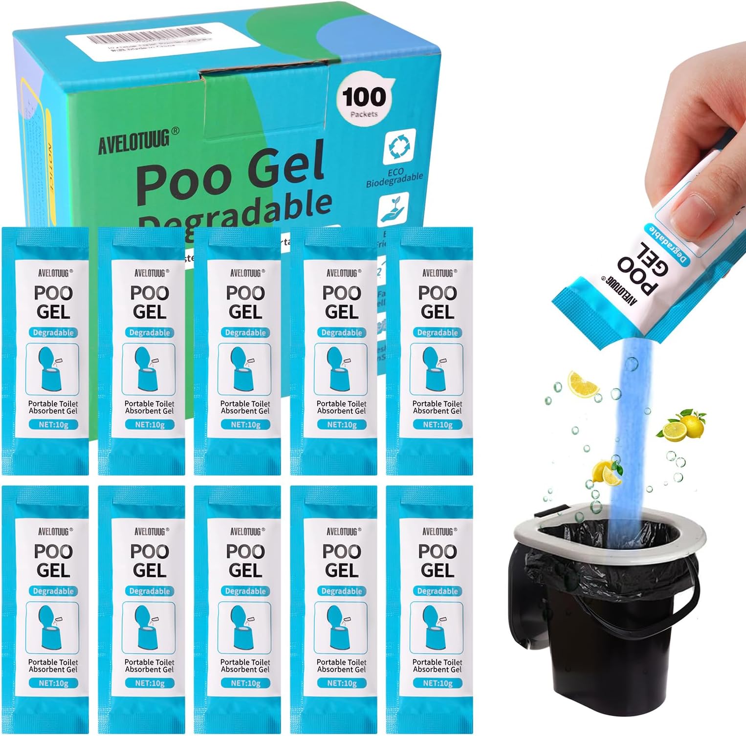 Amazon.com: Siewl Portable Toilet Absorbent Gel Powder, Poo Gel for ...