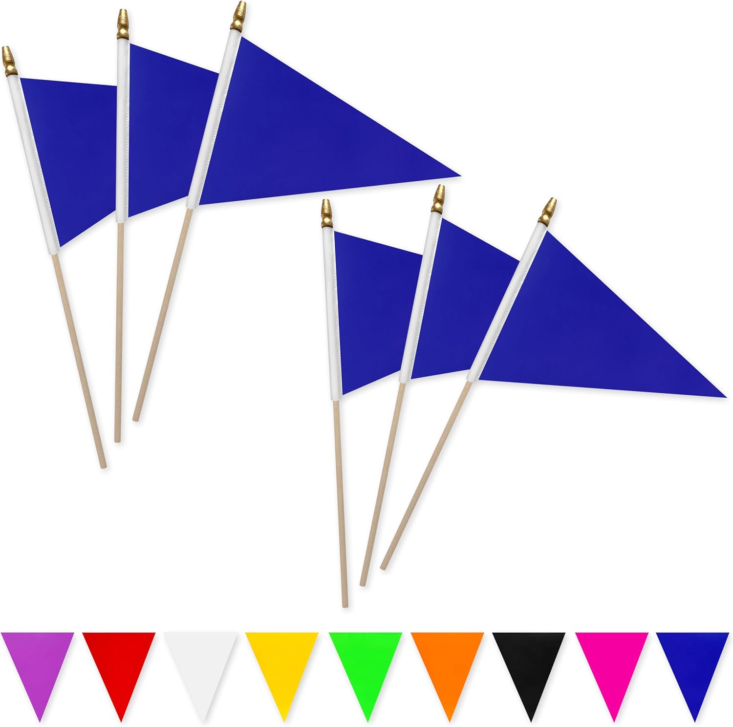 Amazon.com : AuTop 20 Pack Solid Color Plain Blue Pennant Flags on ...