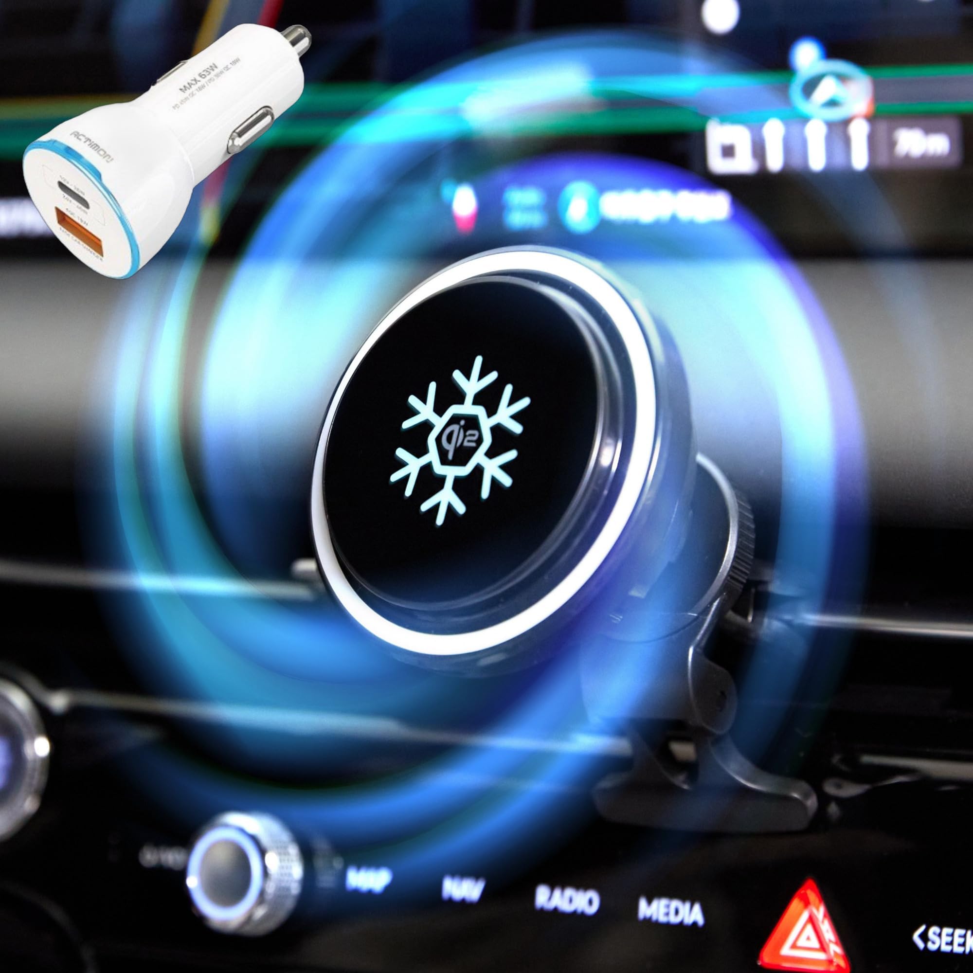Amazon.com: MINIX for 15W Qi2 MagSafe Wireless Ice Cooling Car Charger ...