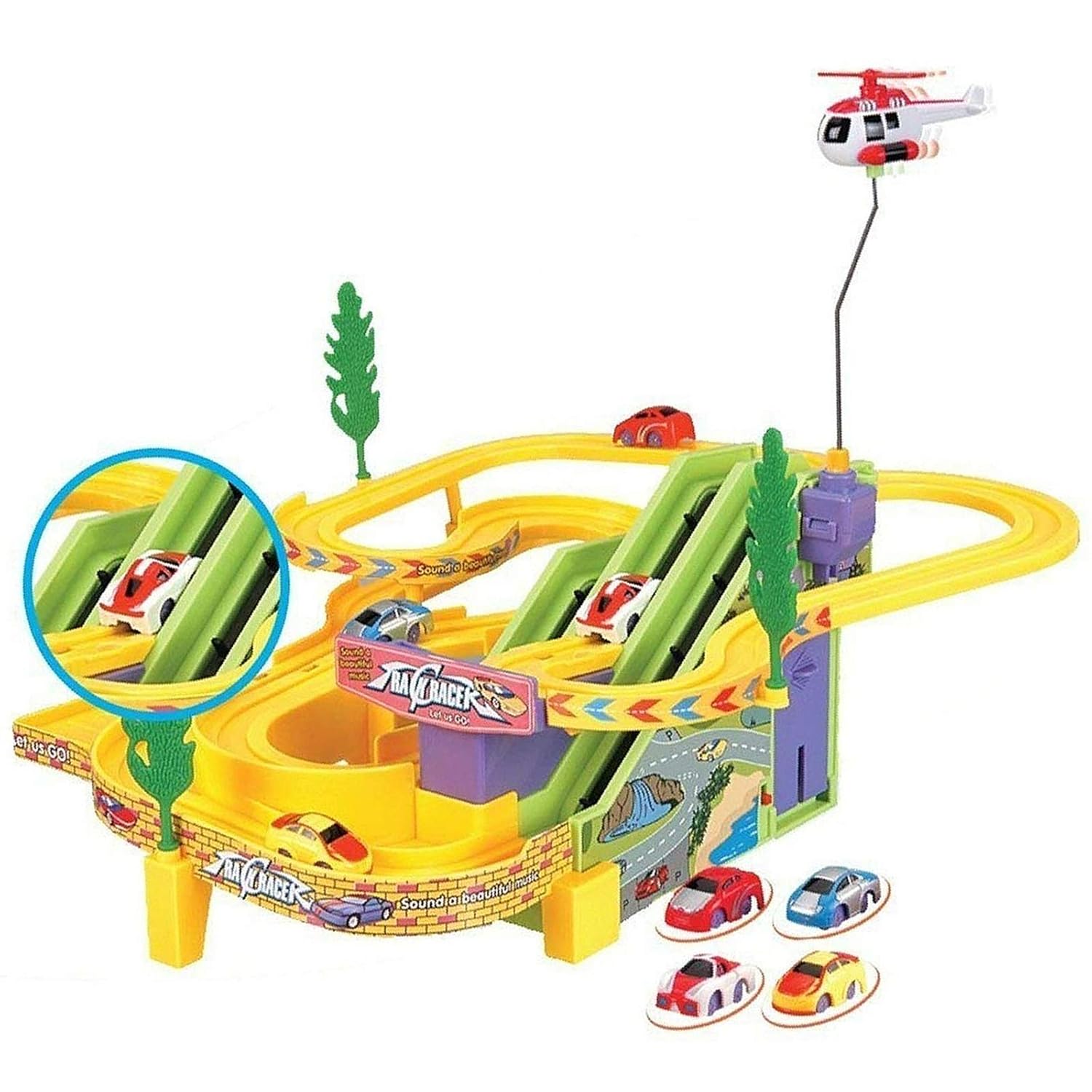 Buy Wei Dey Track N Tracer Automatic Car Racing Toy Kit with Rotating ...