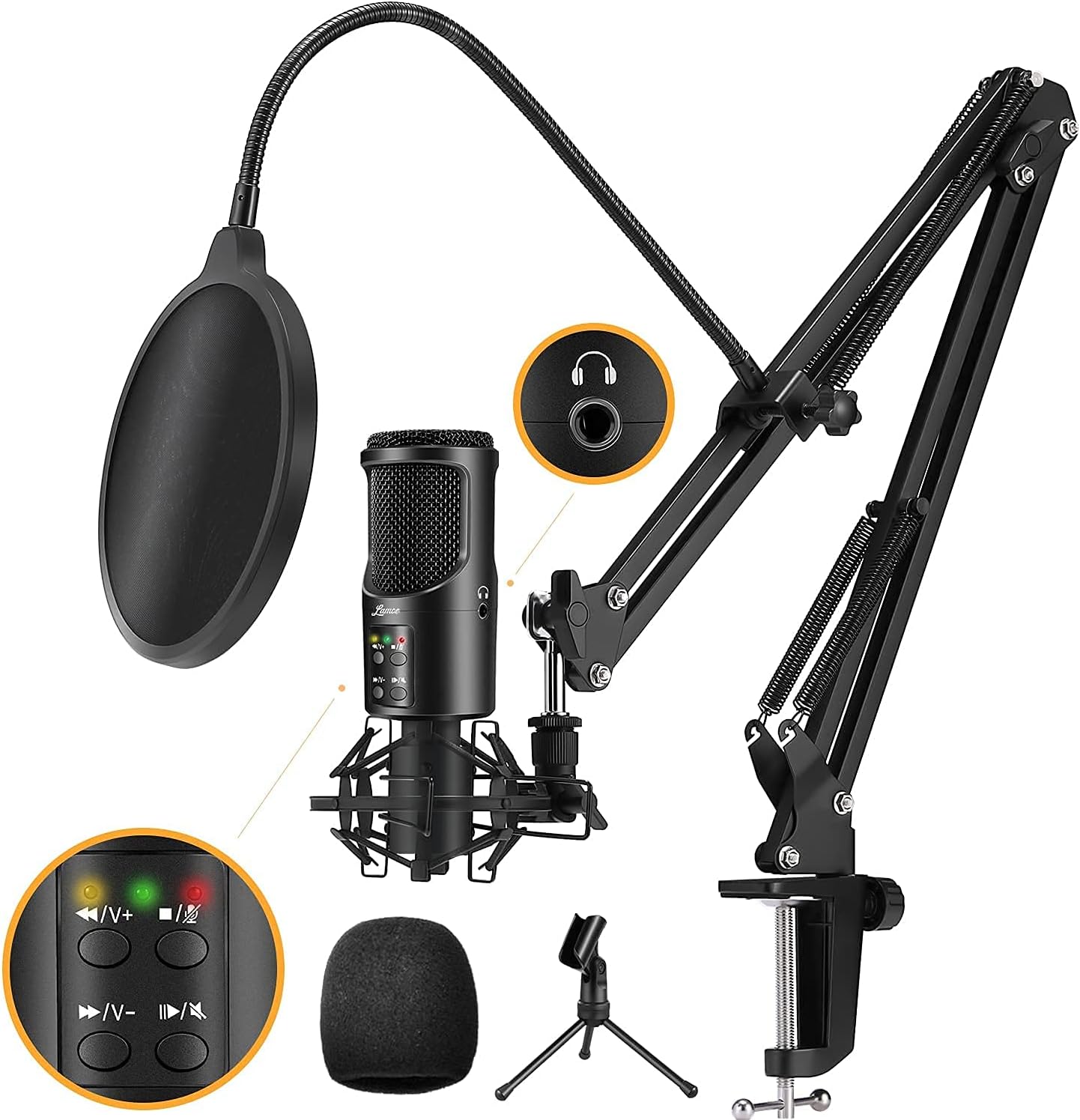 Amazon.com: MAONO USB Microphone Kit 192KHz/24Bit AU-PM401 and PM461TR ...