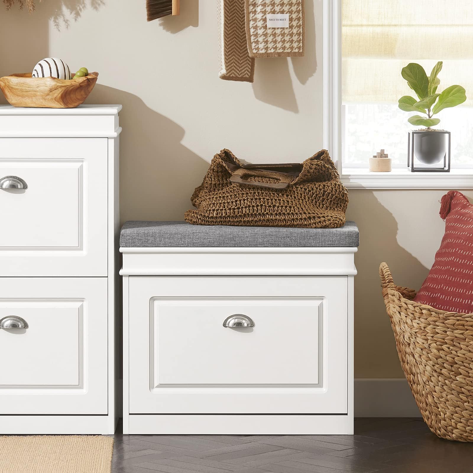 Amazon.com: SoBuy Entryway Shoe Bench Shoe Cabinet with Folding Padded ...