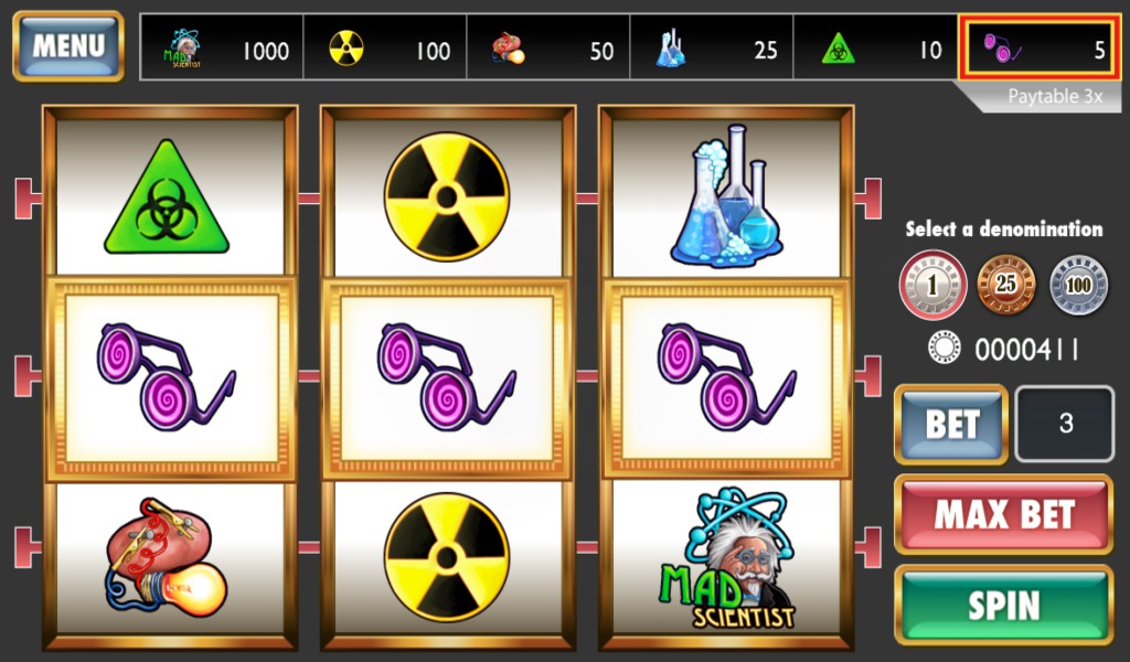 Slots: Future Garage Mad scientist 3 Reel - App on Amazon Appstore