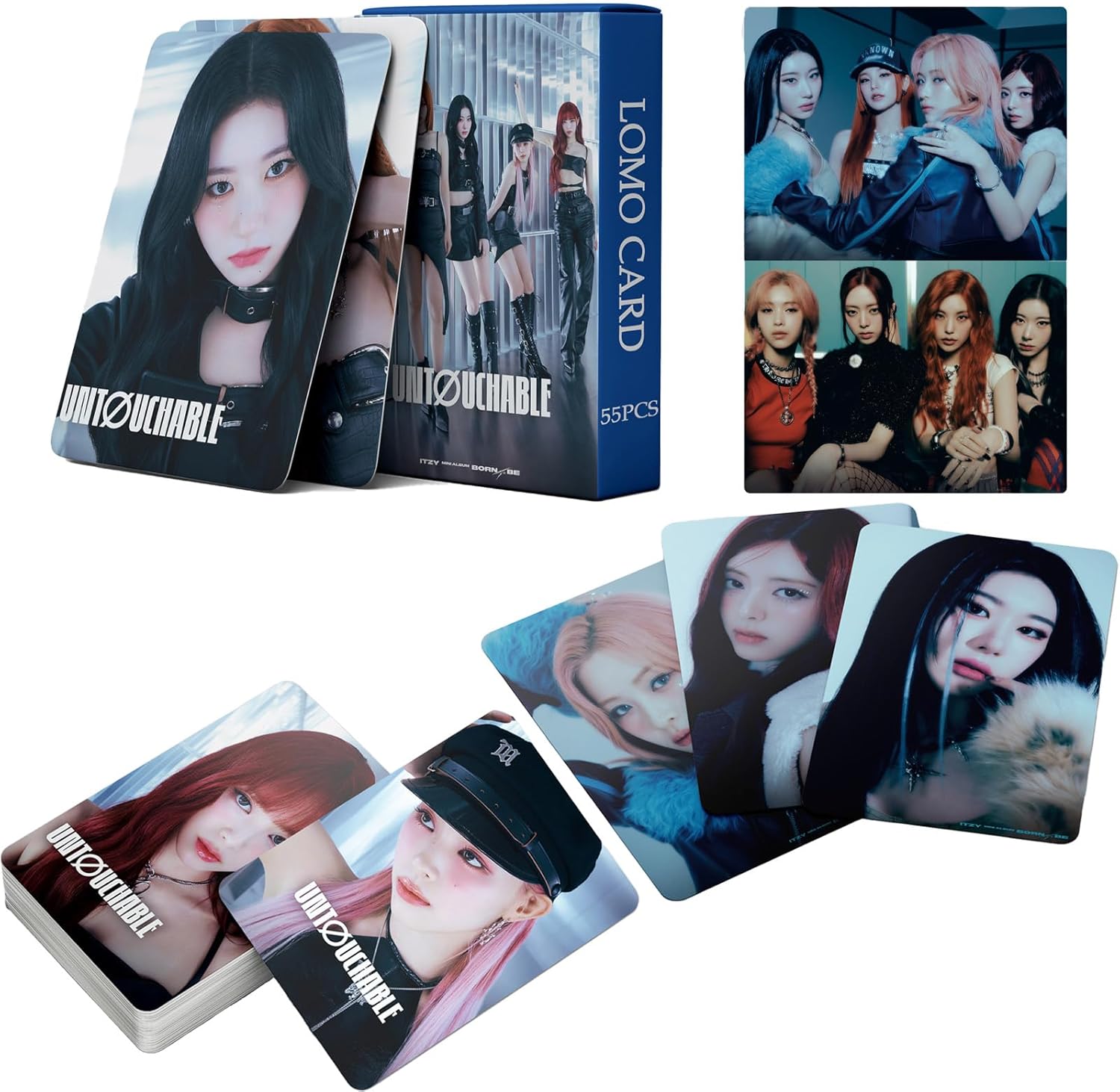 Amazon.com : FOURBOM ITZY Photocard 55 Pcs ITZY UNTOUCHABLE Album ...