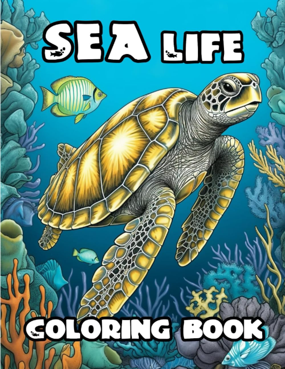 Amazon.com: Sea Life Coloring Book: A Coloring Book for Kids and Adults ...
