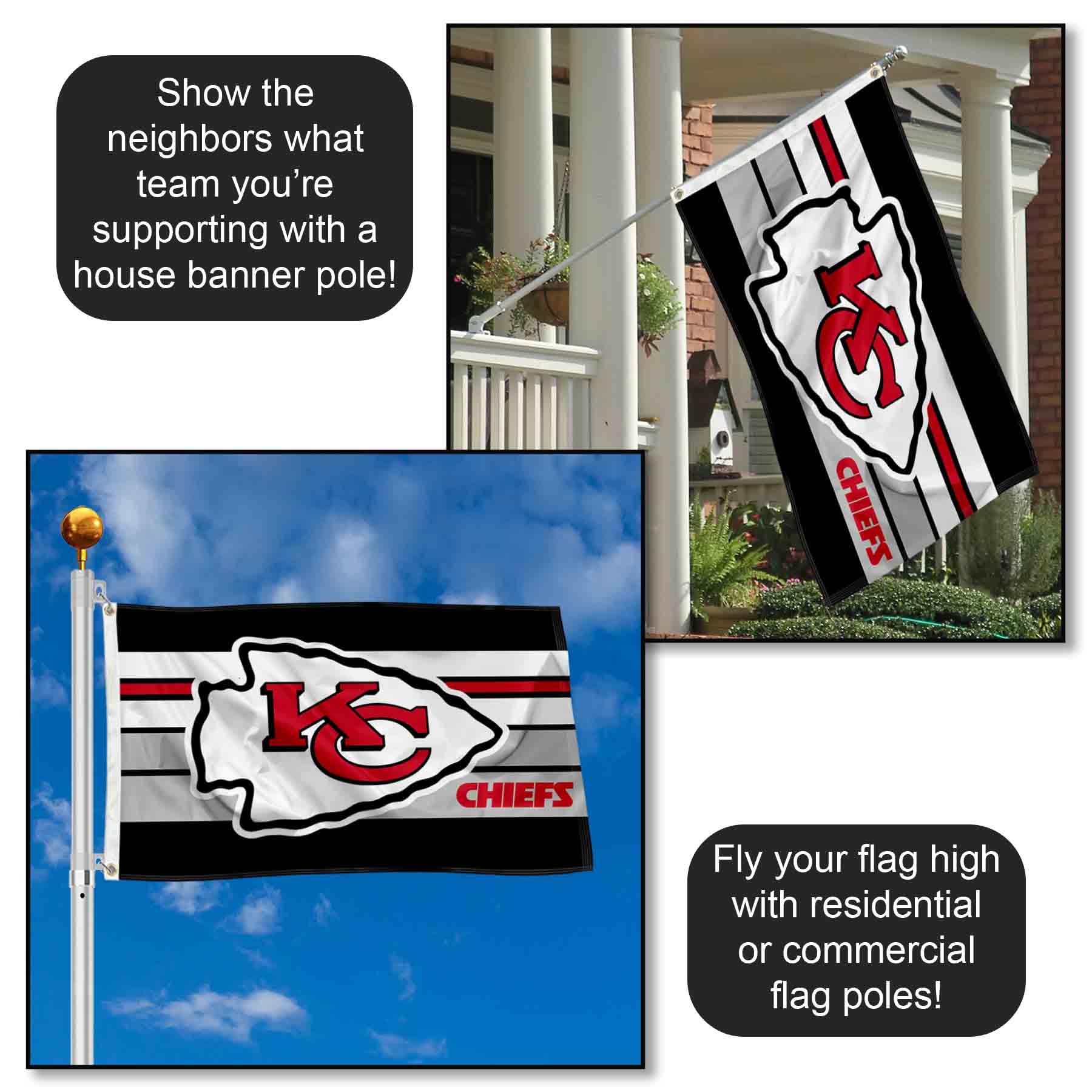 Snapklik.com : Kansas City Chiefs Retro Stripes Large 3x5 Flag