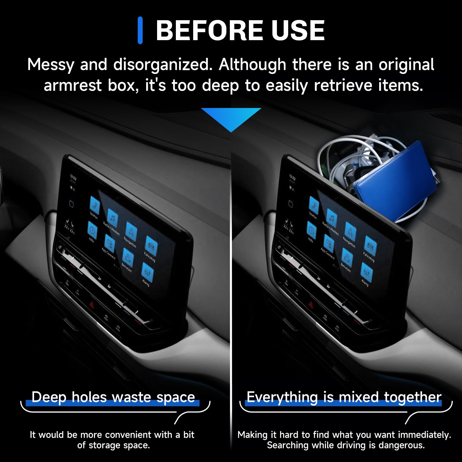 Snapklik.com : For 2025 VW ID4 Dashboard Organizer Tray For 2020-2025 ...