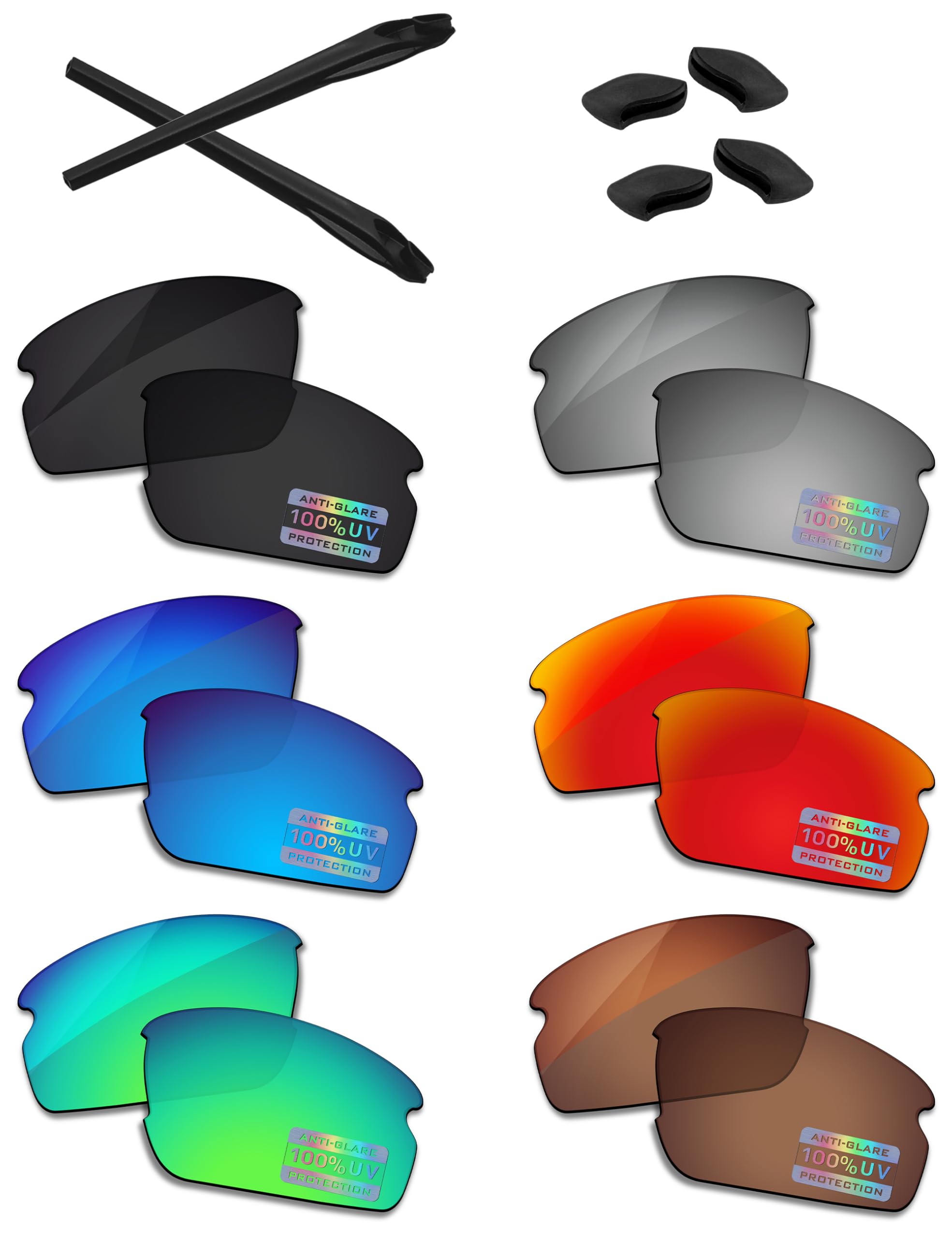 Amazon.com: Bowyer 6 Pairs POLARIZED Replacement Lenses & Rubber Kits ...