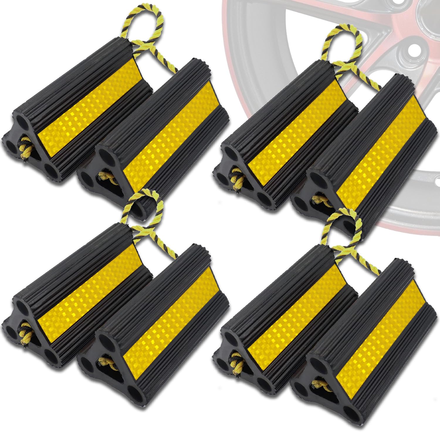 Amazon.com: Vacallity Rubber Wheel Chocks 4 Pair (8 Pack) for Travel ...