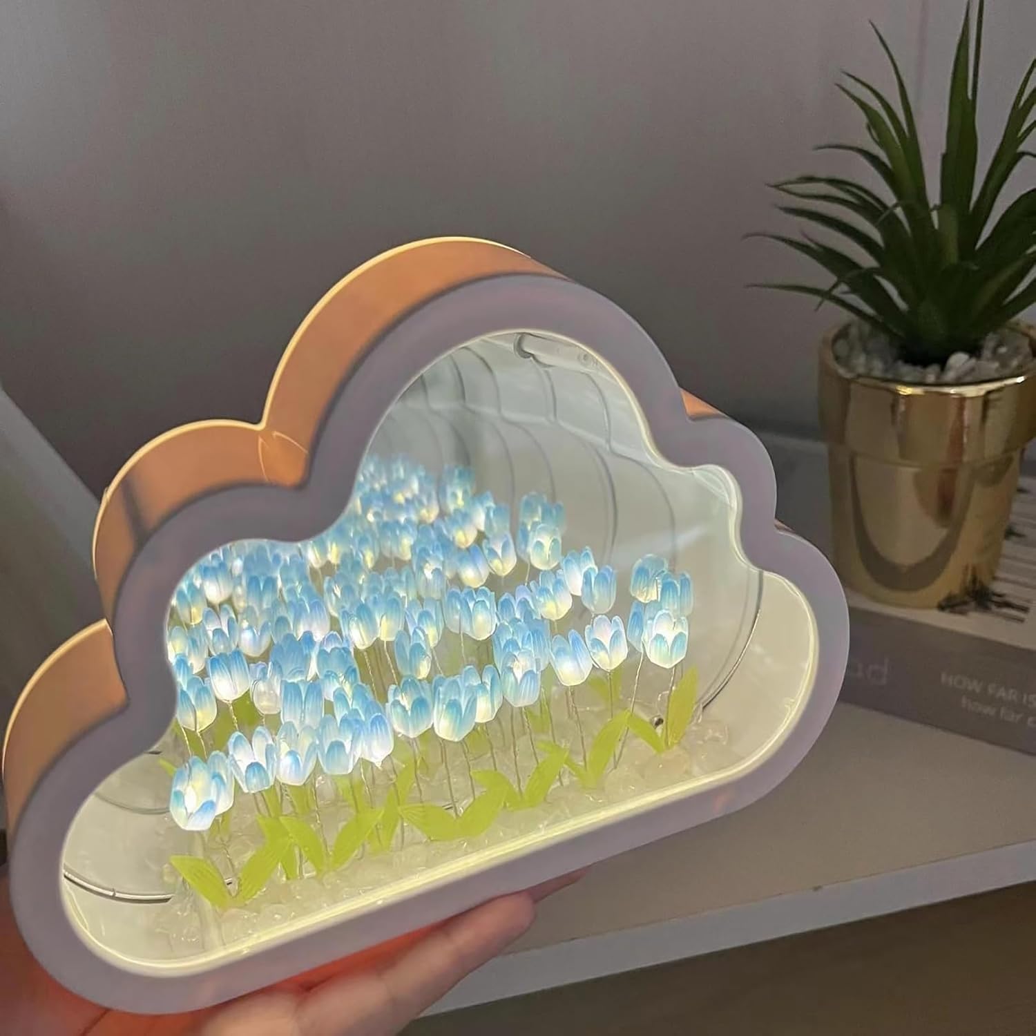 wioilyoy DIY Cloud Mirror Tulip Light, Cloud Mirror Tulip Light, Latest ...