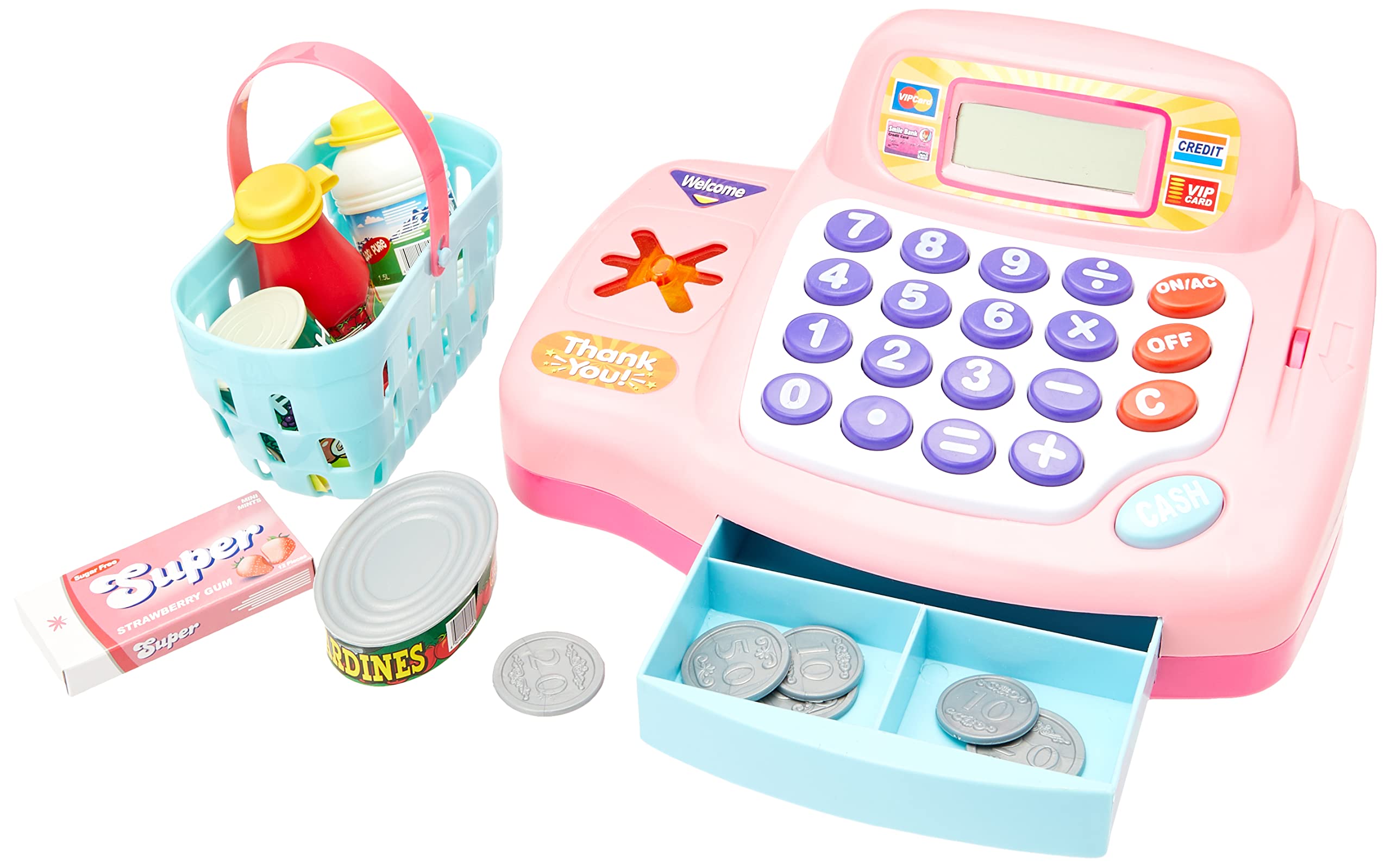 PETERKIN CLASSICS | Children's Electronic Cash Register | 24cm Pink ...