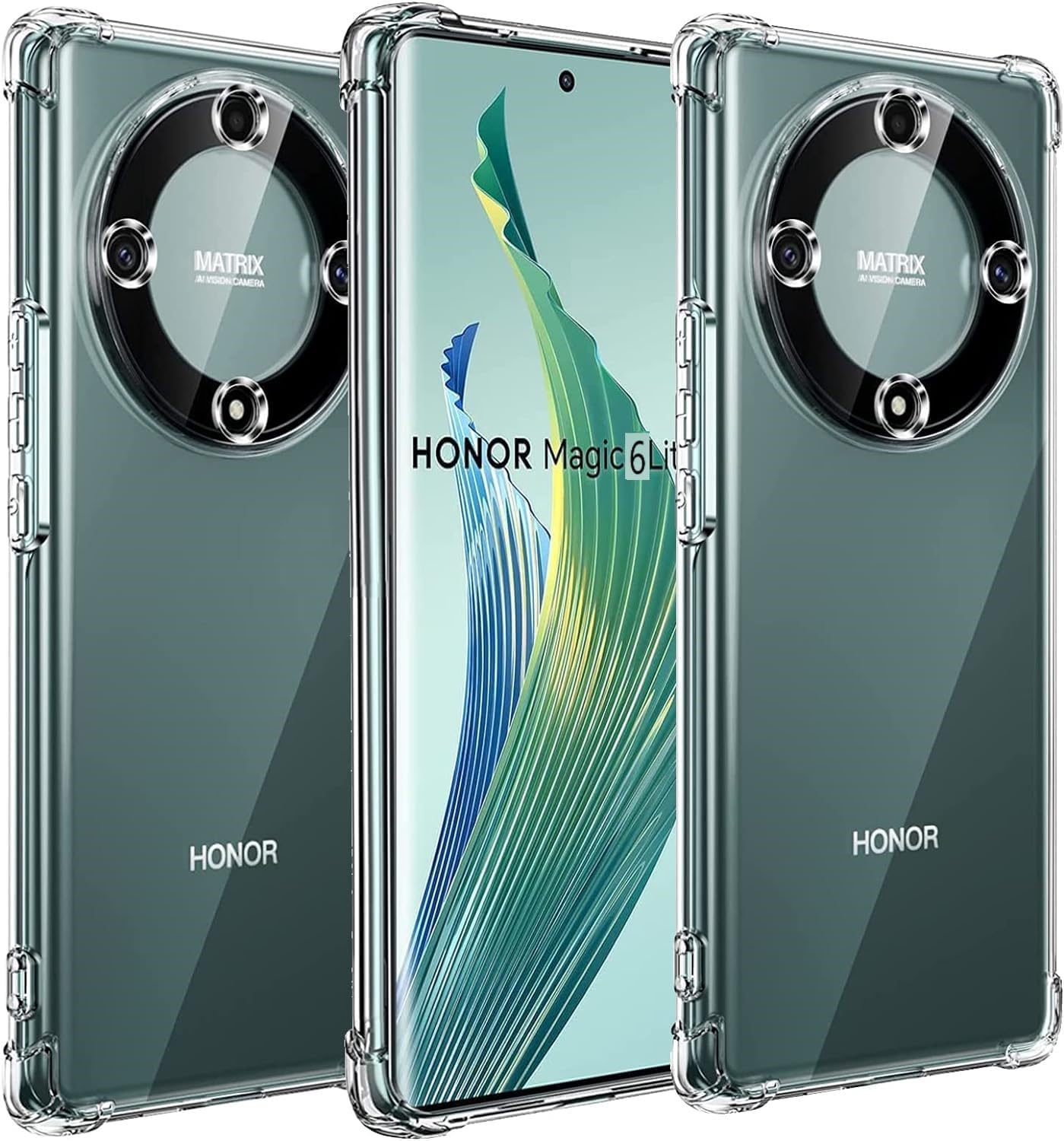 PIXFAB for Honor Magic6 Lite Clear Case, Shockproof [Ultra Slim] Soft ...