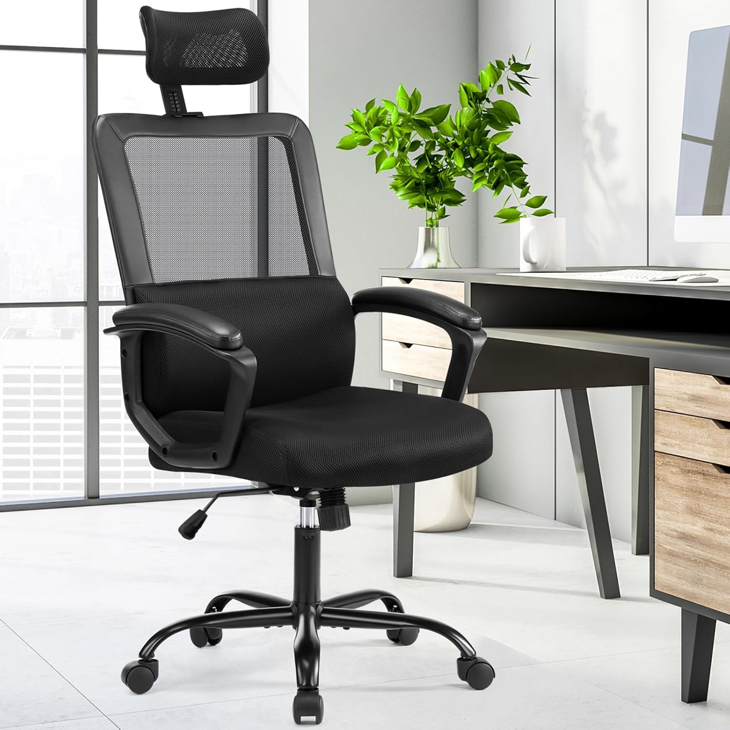 Amazon.com: Sweetcrispy Office Desk Computer Chair, Ergonomic High Back ...