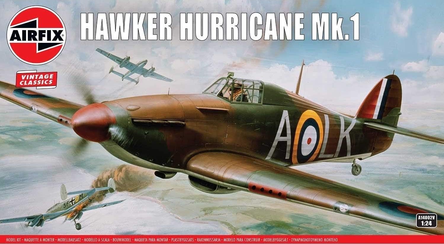 Amazon.com: Airfix Vintage Classics Hawker Hurricane MK I 1:24 WWI ...