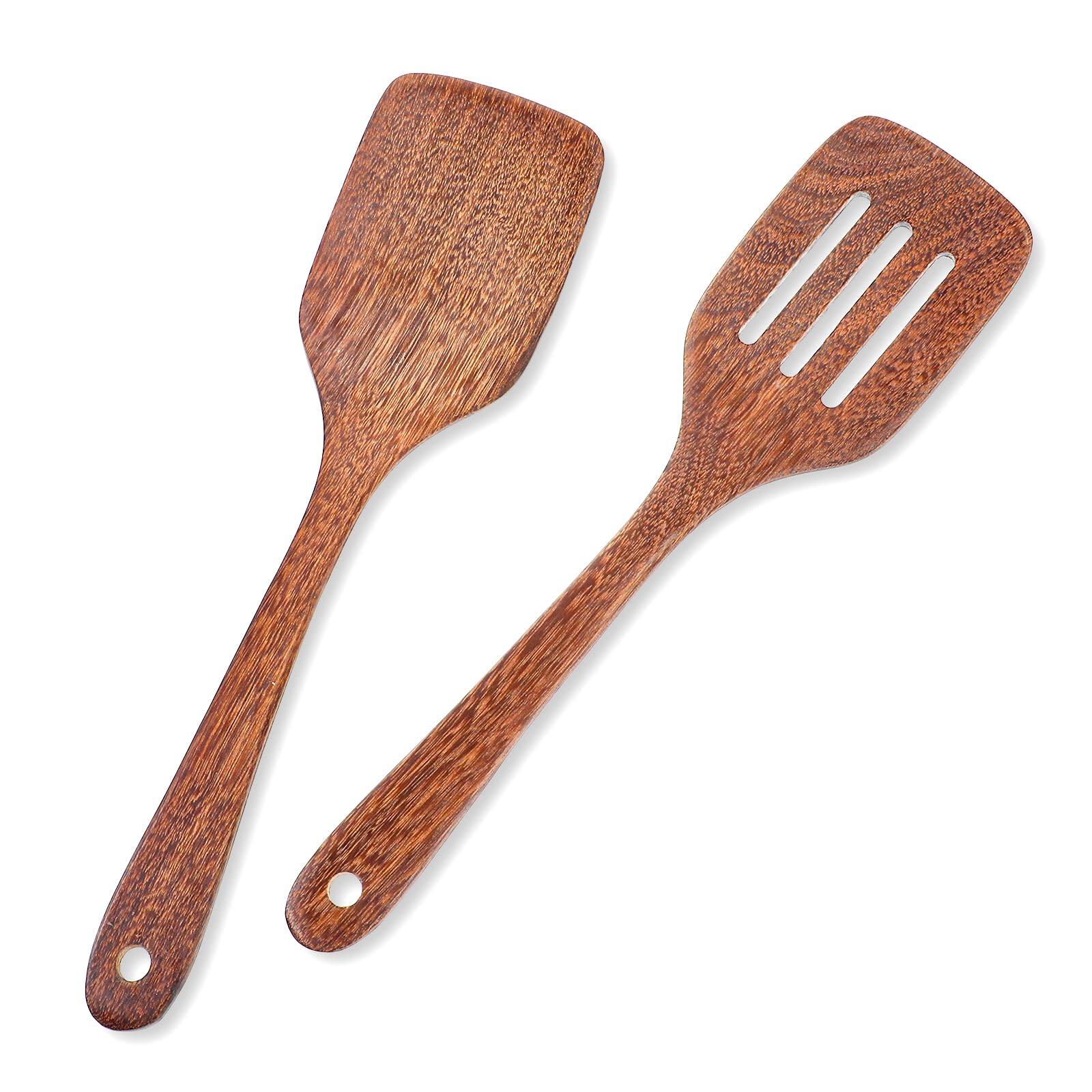 Amazon.com: Yuanchu 2Pcs Wooden Spatula For Cooking, 12 Inch Wood ...