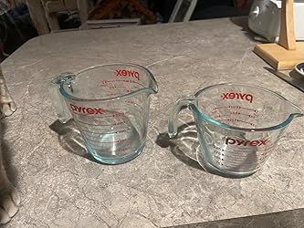 Amazon.com: Pyrex 2 Piece Glass Measuring Cup Set, Includes 1-Cup, and ...