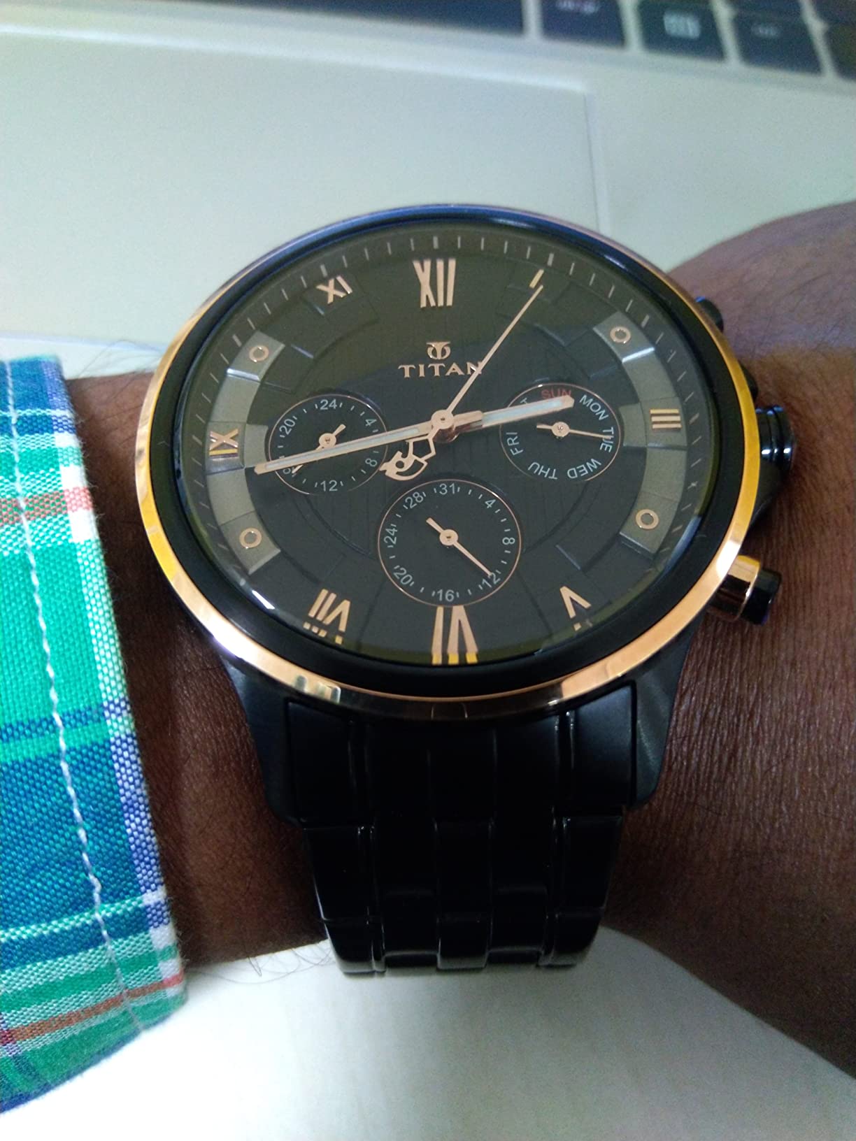 Titan Regalia Grandmaster Black Dial Quartz Multifunction Metal Strap ...