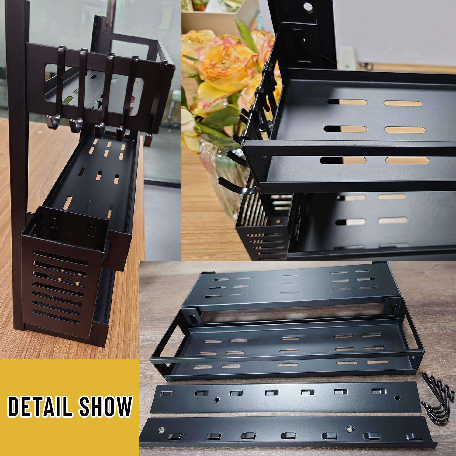 Snapklik.com : ADBIU Spice Rack Wall Mount (2 Parts) Kitchen Hanging ...