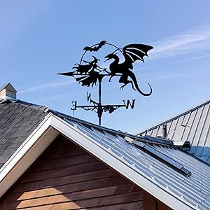Amazon.com : Weather Vane for Roof Mount,3D Black Metal Weathervane ...
