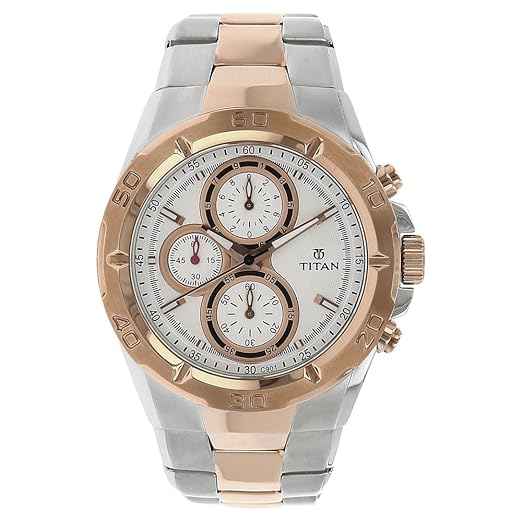 Titan Regalia Regallia Rose Gold Chronograph Stainless Steel Strap ...