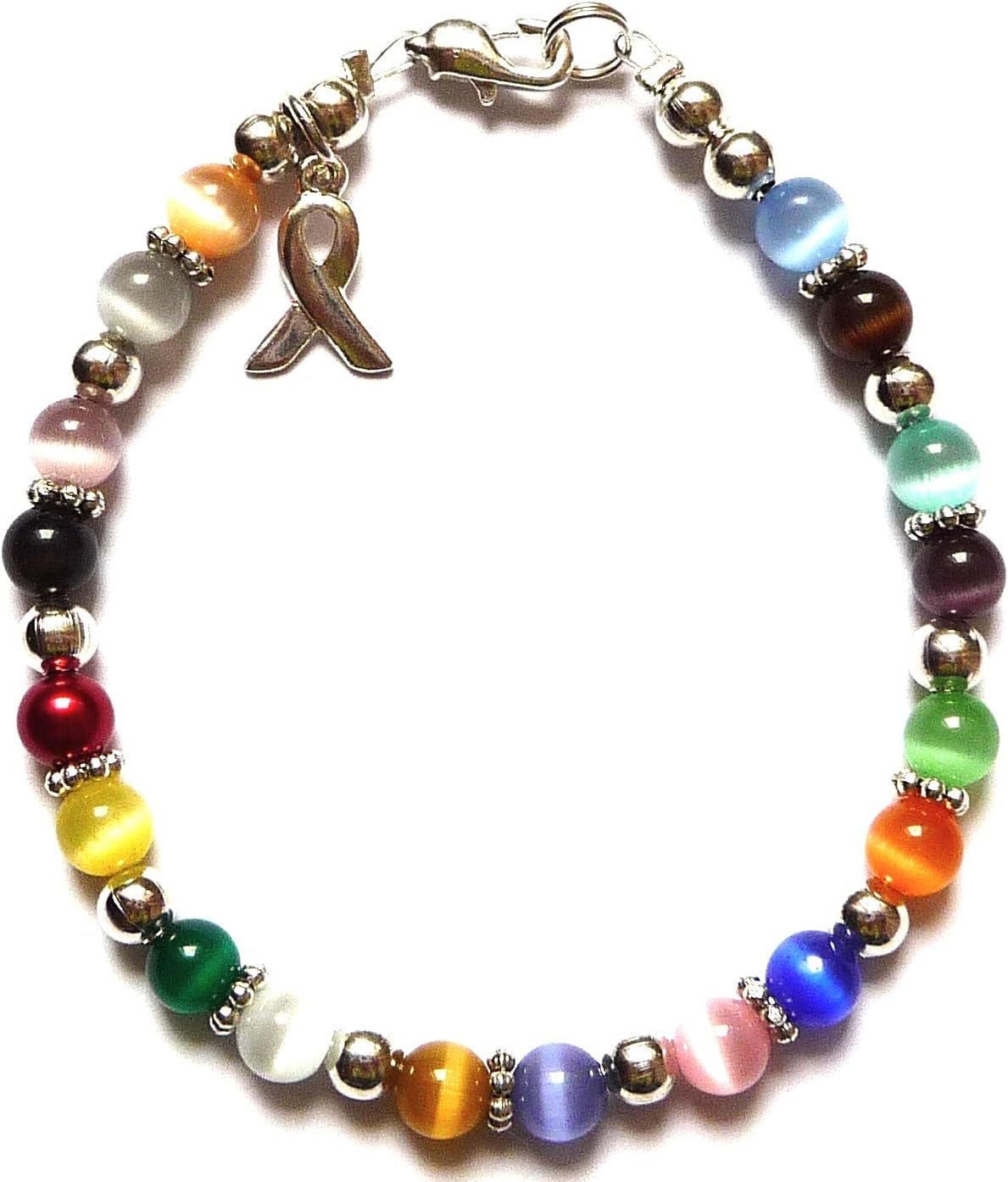Amazon.com: Prepackaged (7 3/4 in.) Cancer Awareness Bracelet 18 Colors ...