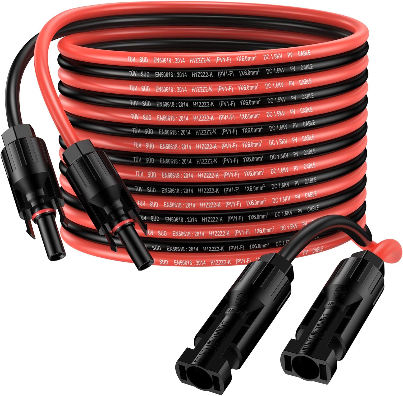 QWORK® 10FT / 3 M Solar Panel Extension Cable with IP67 Waterproof ...