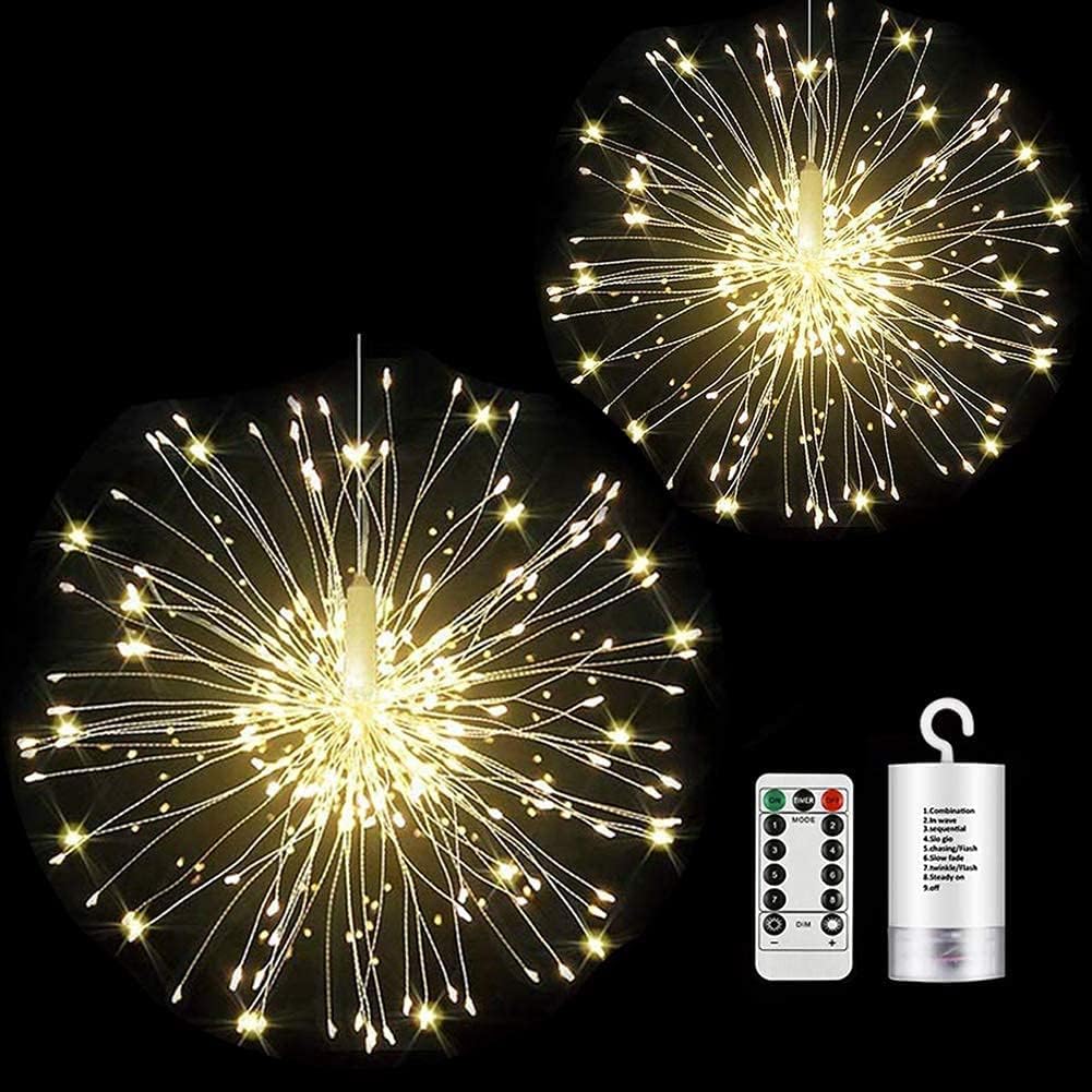 2PCS Luces de Fuegos Artificiales Colgantes, 180 Luces LED de Alambre ...
