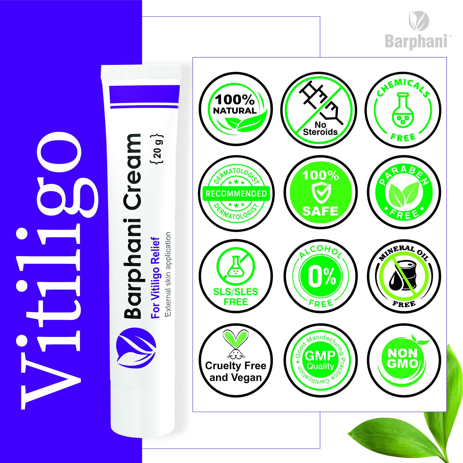 Buy Barphani Cream - Anti Vitiligo/Leukoderma Cream, Super Effective on ...