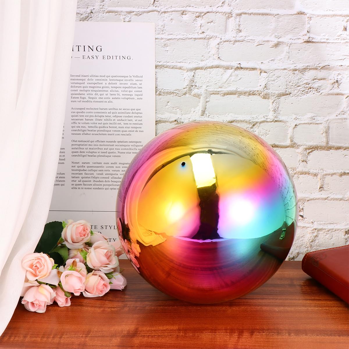 Mirror Gazing Ball Rainbow Alpine Corporation 10 In. Dia