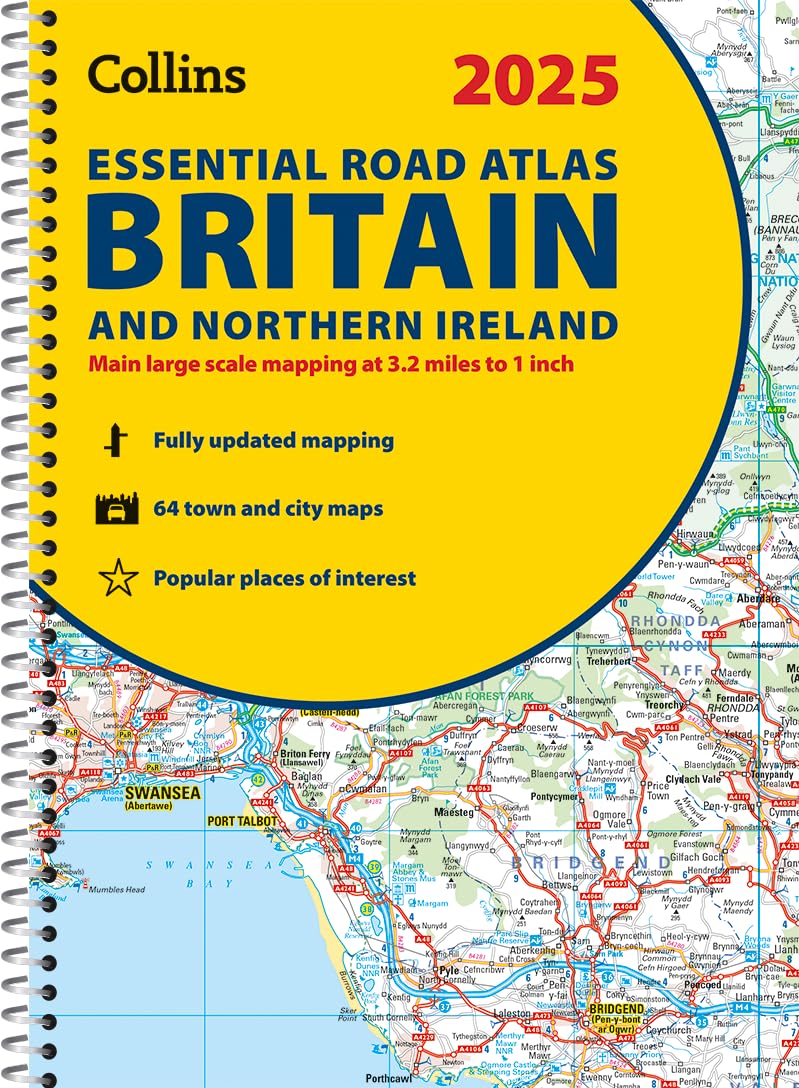 2025 Collins Essential Road Atlas Britain and Northern Ireland: A4 ...