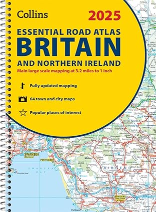 2025 Collins Essential Road Atlas Britain and Northern Ireland: A4 ...