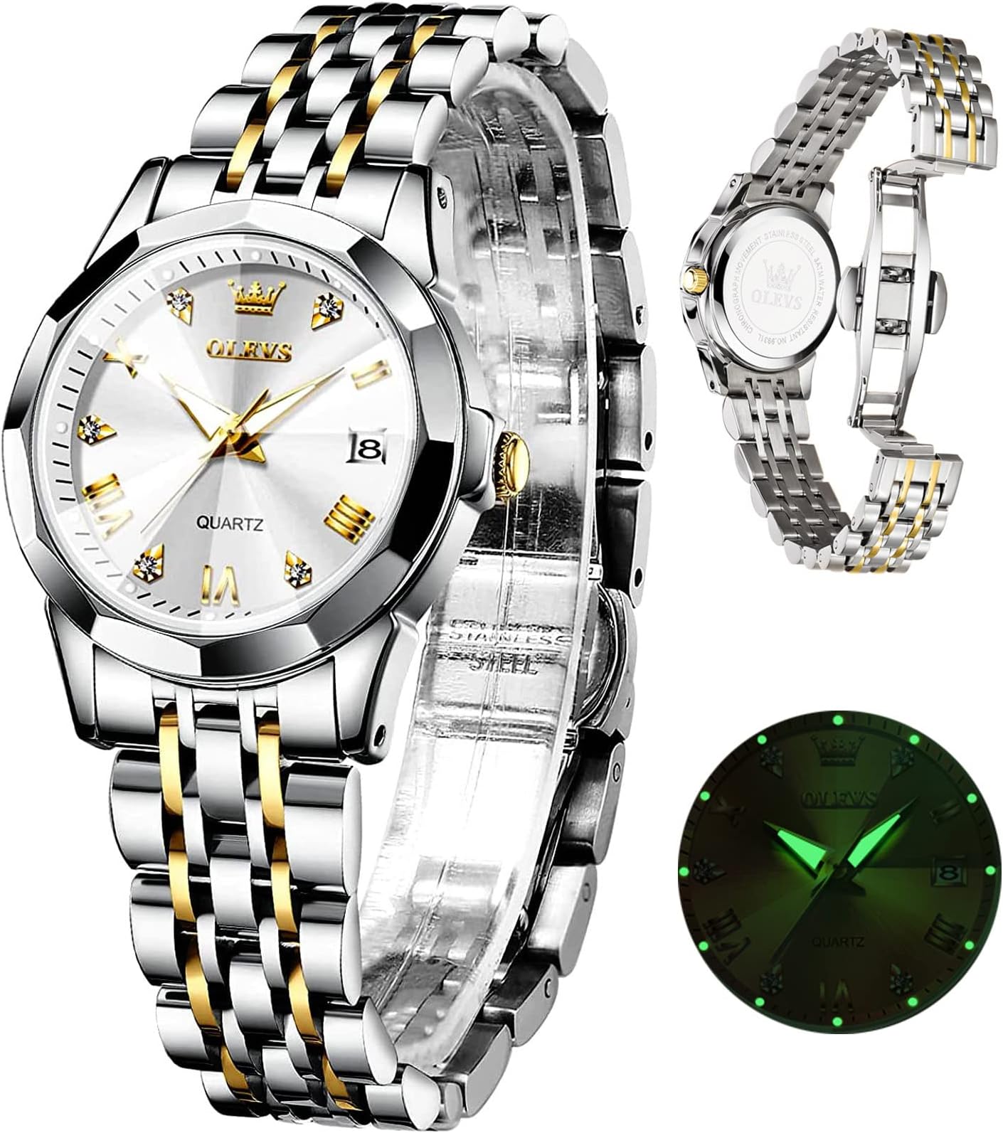 OLEVS Womens Watch Fashion Dress Diamond Female Watches for Ladies ...