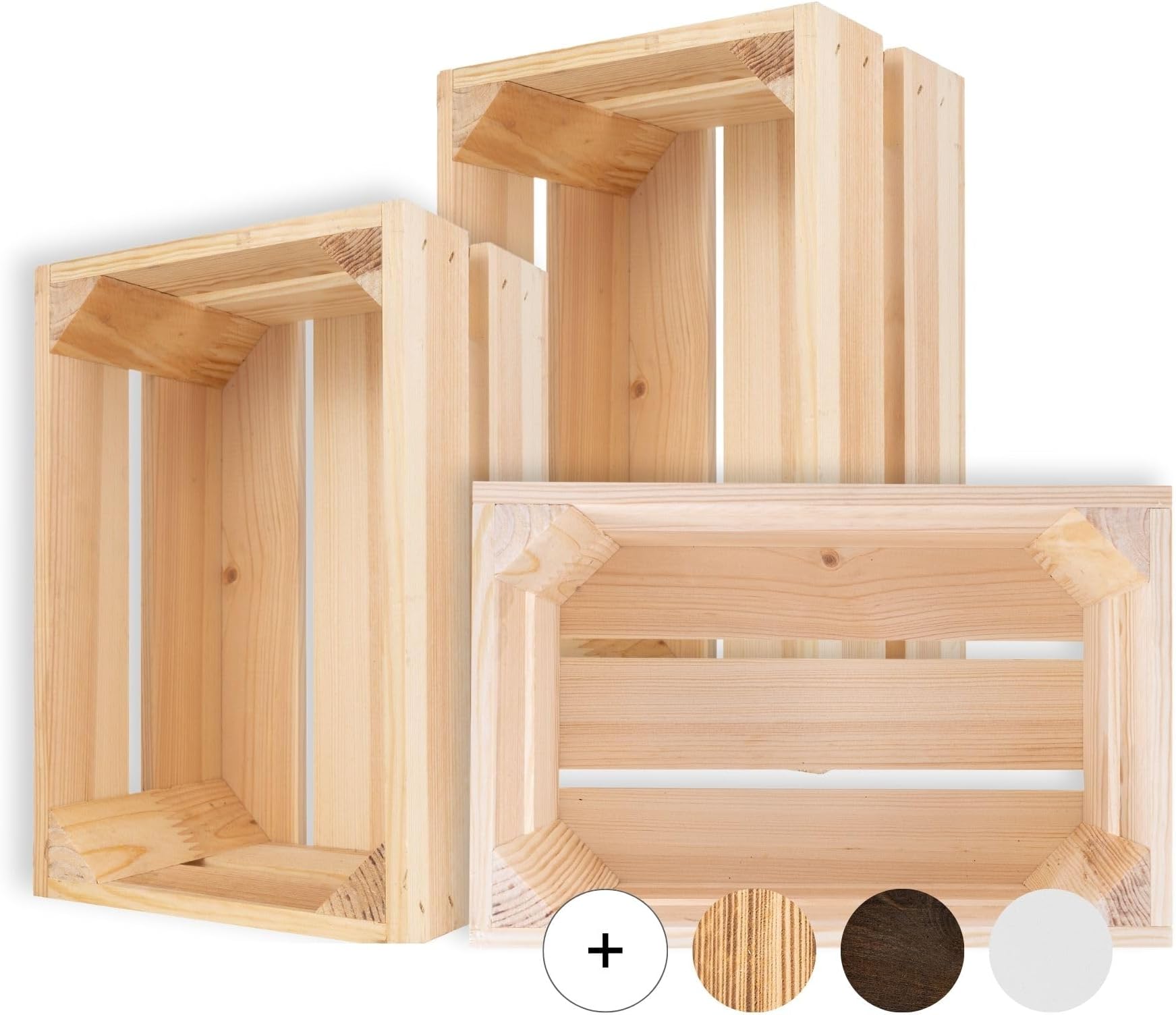 Boîte de rangement en bois naturel avec couvercle - décorative - 30 x ...