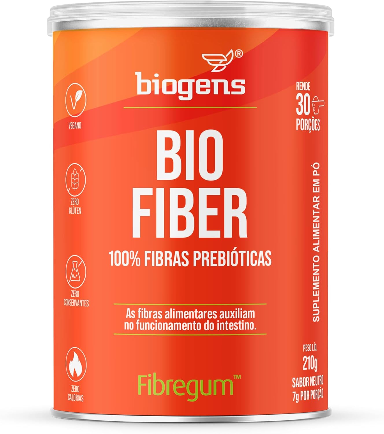 Bio Fiber, 100% fibra solúvel prebiótica, Fibregum™, Goma Acácia, 210g ...