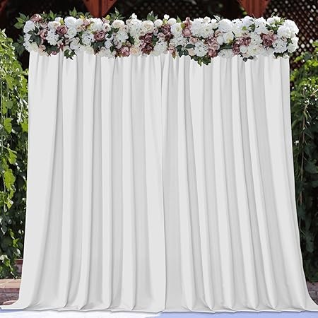 Amazon.com: 10x10ft White Tulle Backdrop Curtain with Lights String for ...