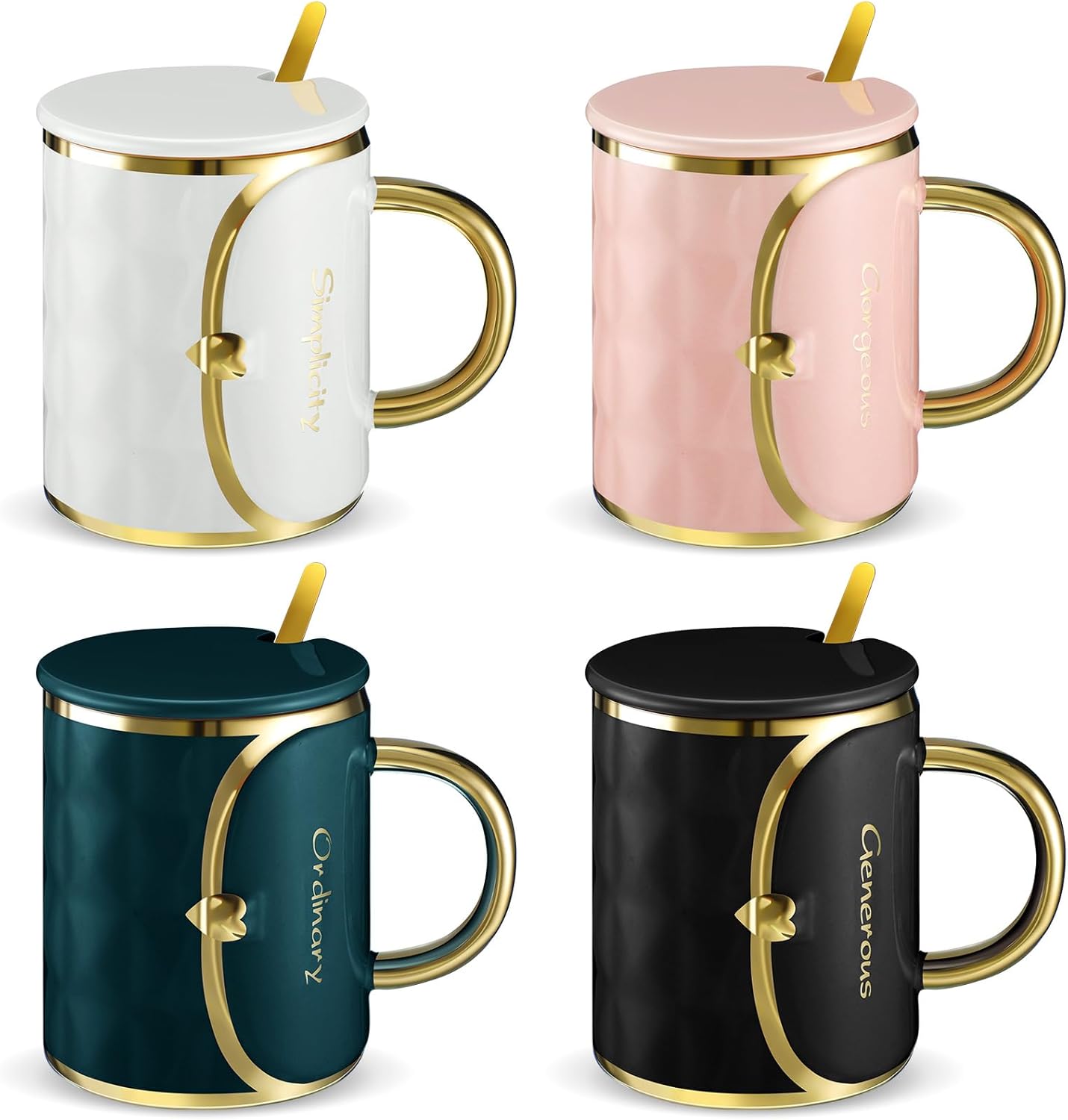 Amazon.com | Sliner 4 Sets Coffee Mug Handbag Shaped Ceramic Tea Cup ...