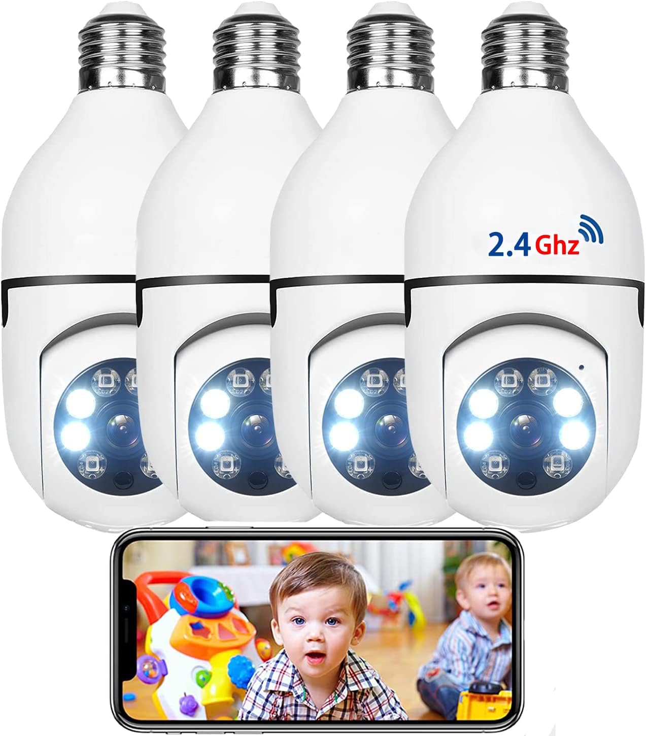 Amazon.com : Topiacam Light Bulb Security Camera Outdoor,2.4G WiFi ...