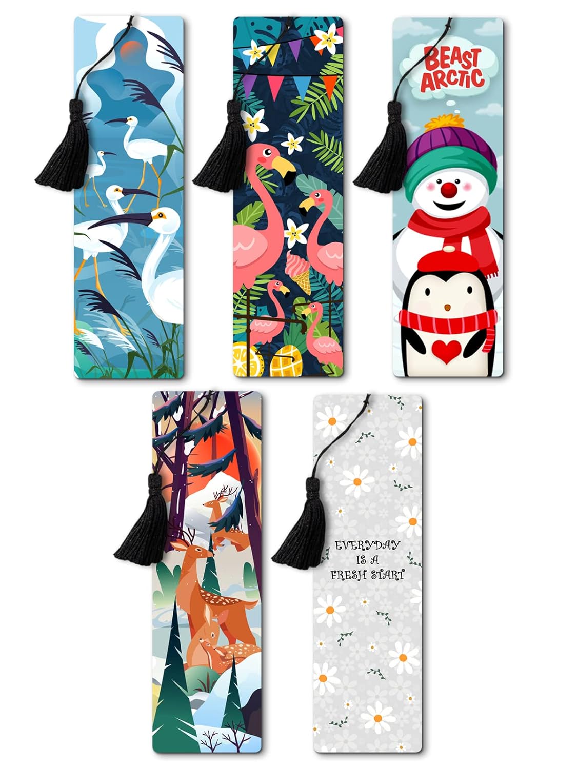 Lentikart 3D Lenticular Bookmark Set of 5 Quote + Flamingo + Deer ...