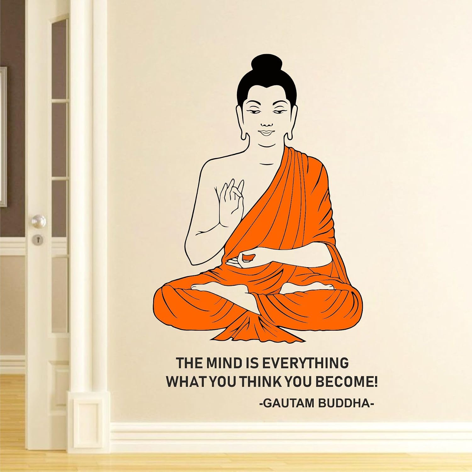 WallAdmire Gautam Buddha Sitting Wall Sticker and Mural Size -16X23 ...