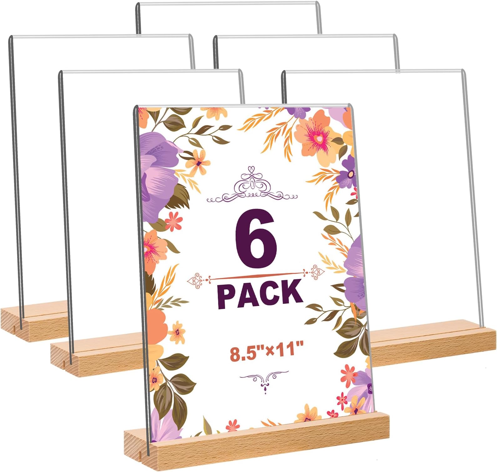 Amazon.com: Anwesti 6 Pack Acrylic Sign Holder 8.5x11 Inches, L Shape ...