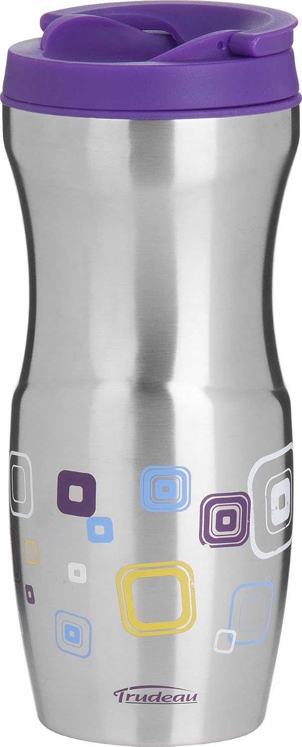 Amazon.com | Trudeau Lulu Stainless Steel Tumbler, Purple Geometric, 16 ...