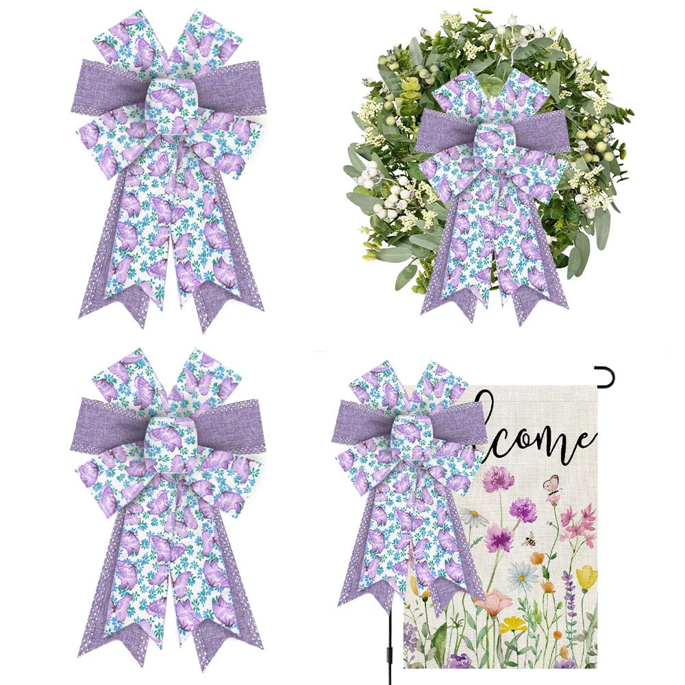 Amazon.com: ALIBBON 2Pcs Spring Bows for Wreaths, Spring Wreath Bows ...