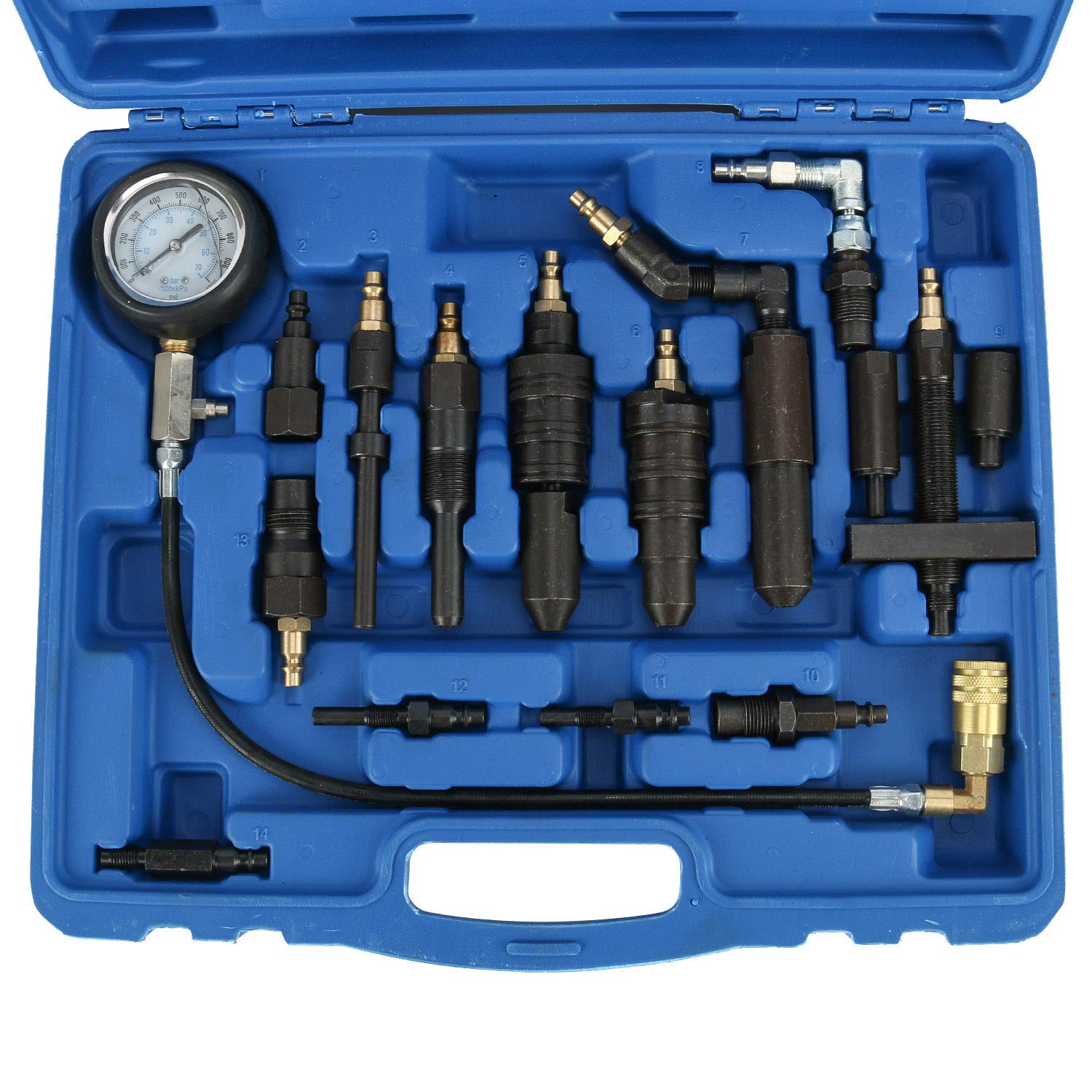 FreeTec 16 Pieces Diesel Engine Compression Gauge Tester Cylinder ...