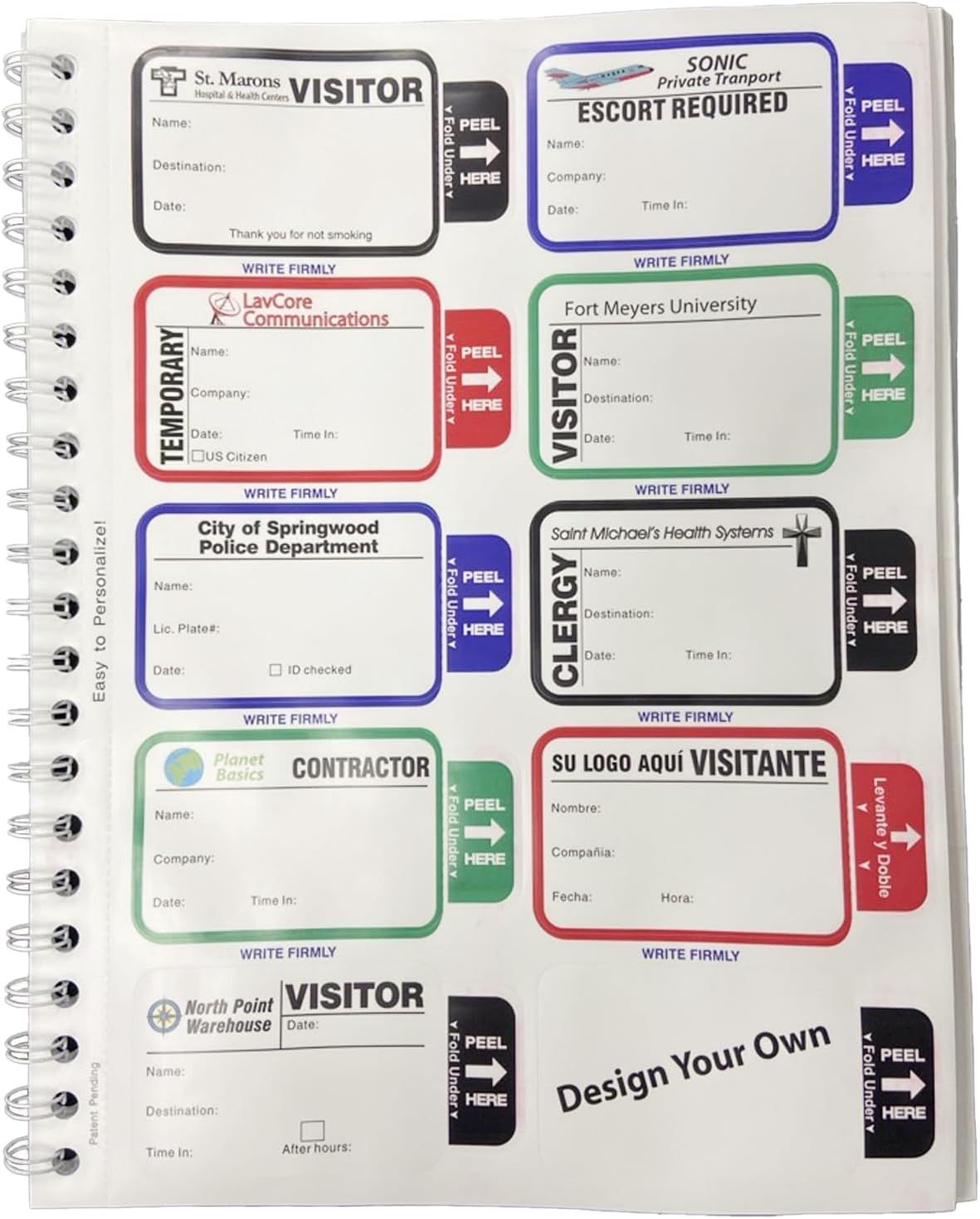 Amazon.com : Generic Custom Visitor Log Book, Spiral-Bound Self ...