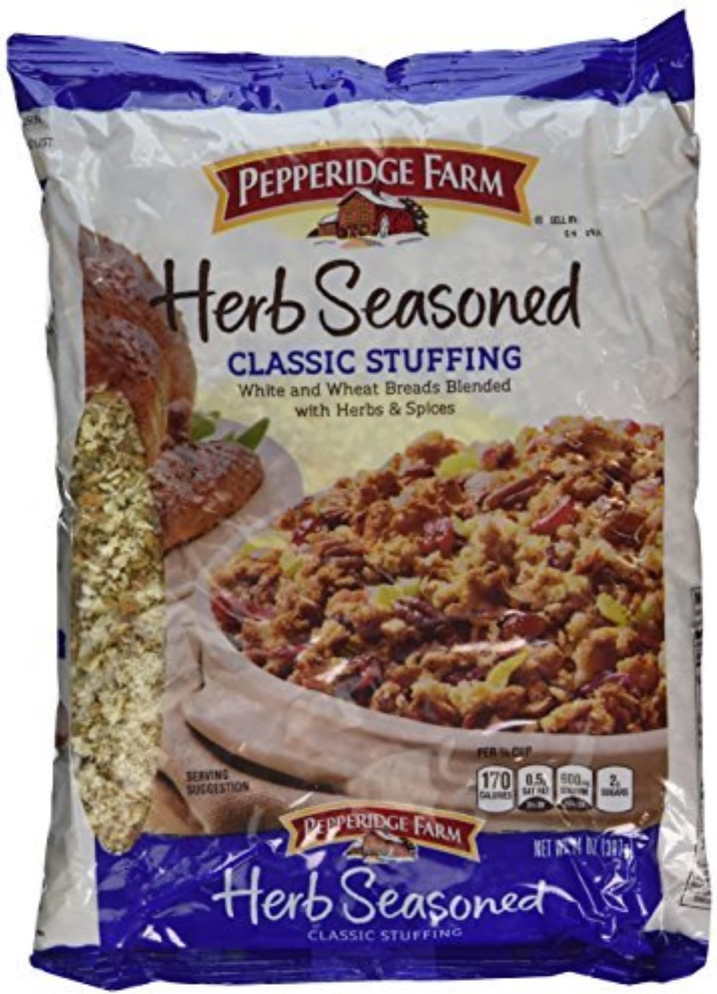 Amazon.com : Pepperidge Farm Herb-Seasoned Stuffing 14-Oz. Bag (Pack of ...