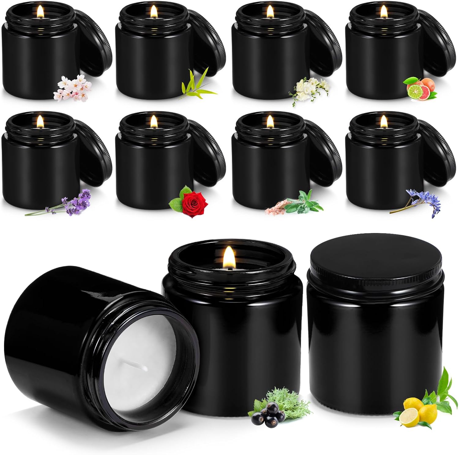 Amazon.com: Yexiya 50 Pcs Mini Mason Jar Candles 3.5oz Scented Small Jars Candles in Bulk 10 ...