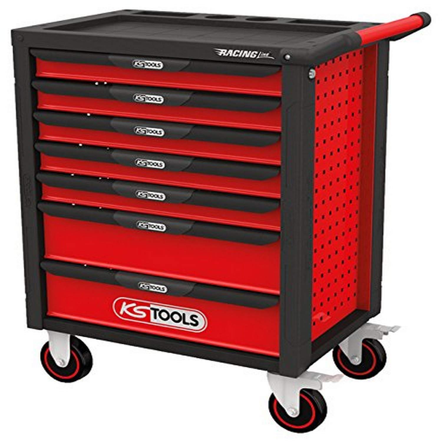 KS Tools 826.7515 RACINGline SCHWARZ/ROT Werkstattwagen mit 7 ...