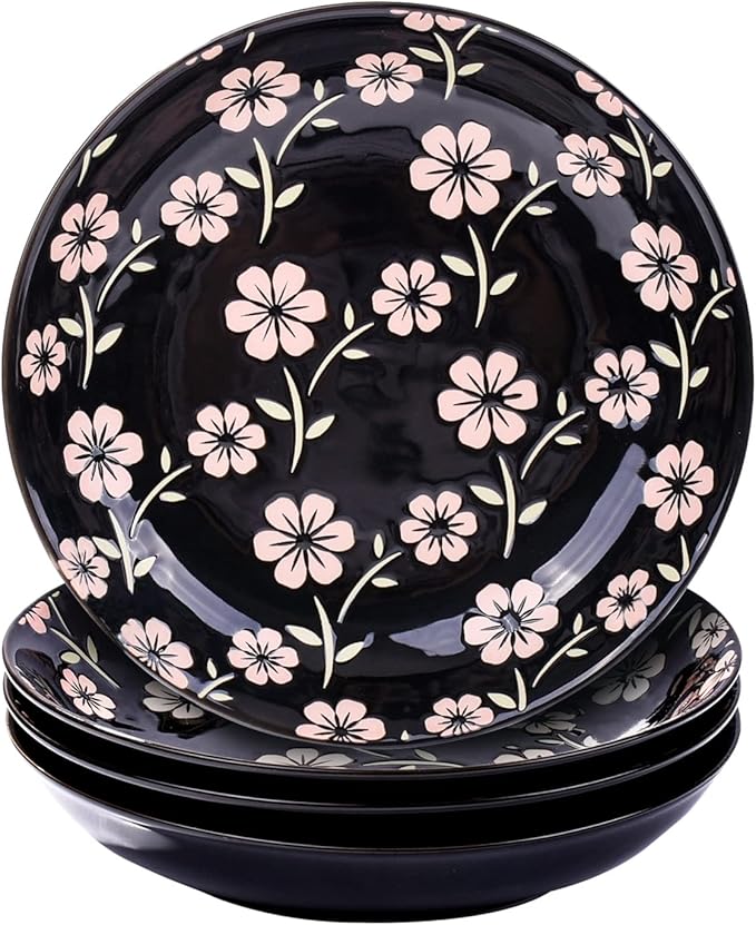 Amazon.com | Whitenesser Japanese Sakura Ceramic Dinner Plate Set of 4 ...