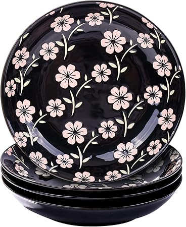 Amazon.com | Whitenesser Japanese Sakura Ceramic Dinner Plate Set of 4 ...